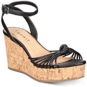 Esprit | Shoes | Esprit Vivianne Black Platform Wedge Sandal 75 | Poshmark